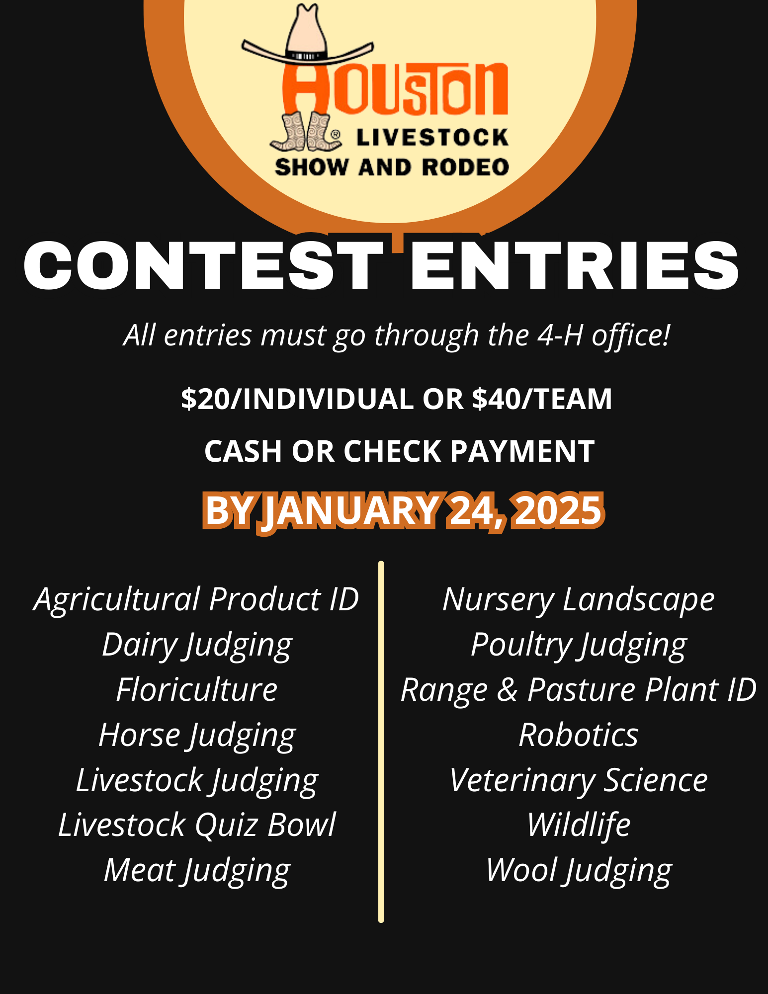 Houston Livestock Show 4-H Contest Entries Due - Galveston